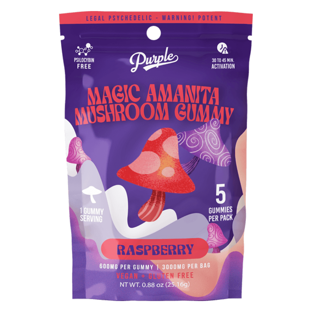 Raspberry purple magic Amanita Mushroom Gummies - KadoBar